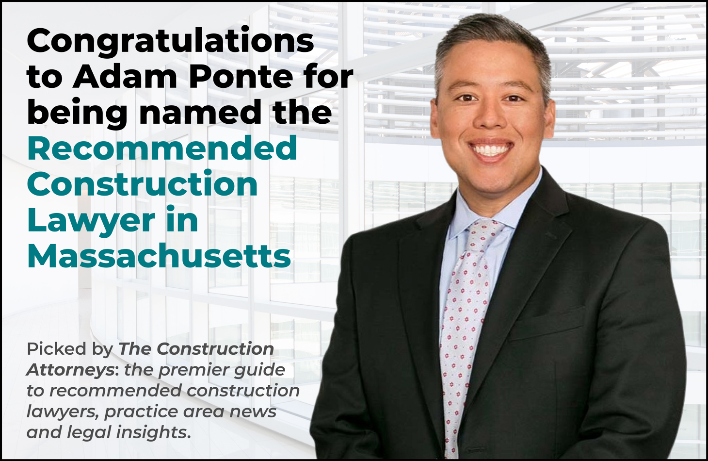 Adam Ponte named Recommended Construction Lawyer in Massachusetts ...